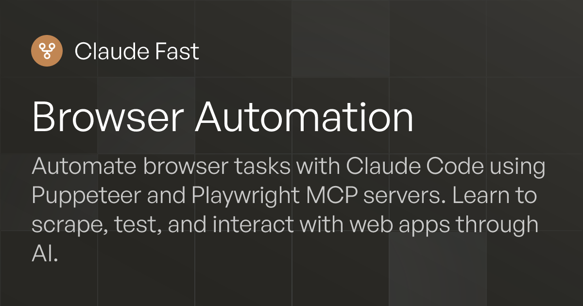 Browser Automation - MCP & Extensions | Claude Fast