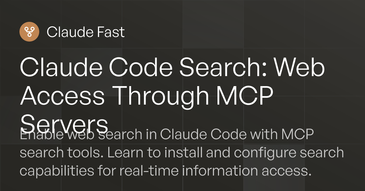 Claude Code Search: Web Access Through MCP Servers